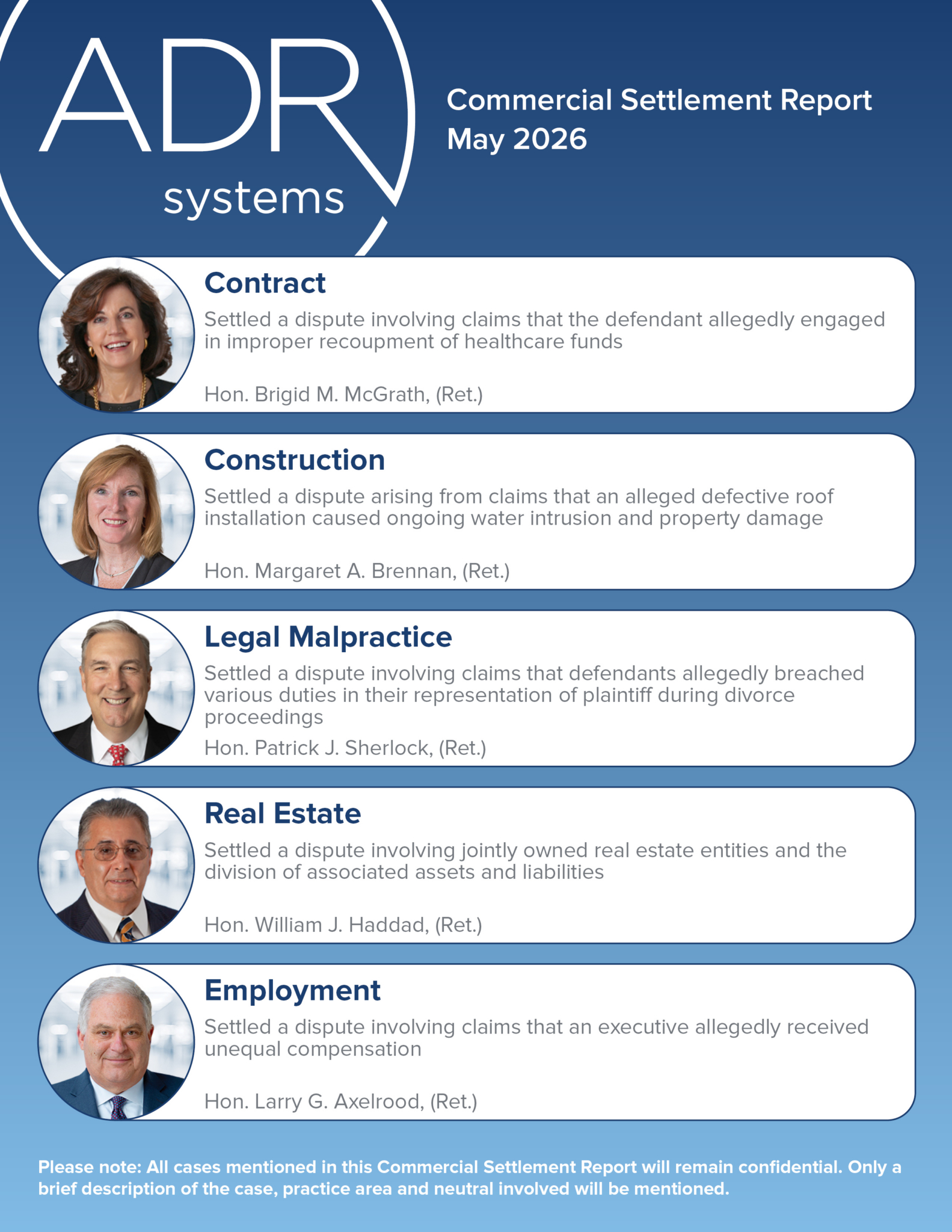 Commercial Settlement Report: May 2026 - ADR Systems